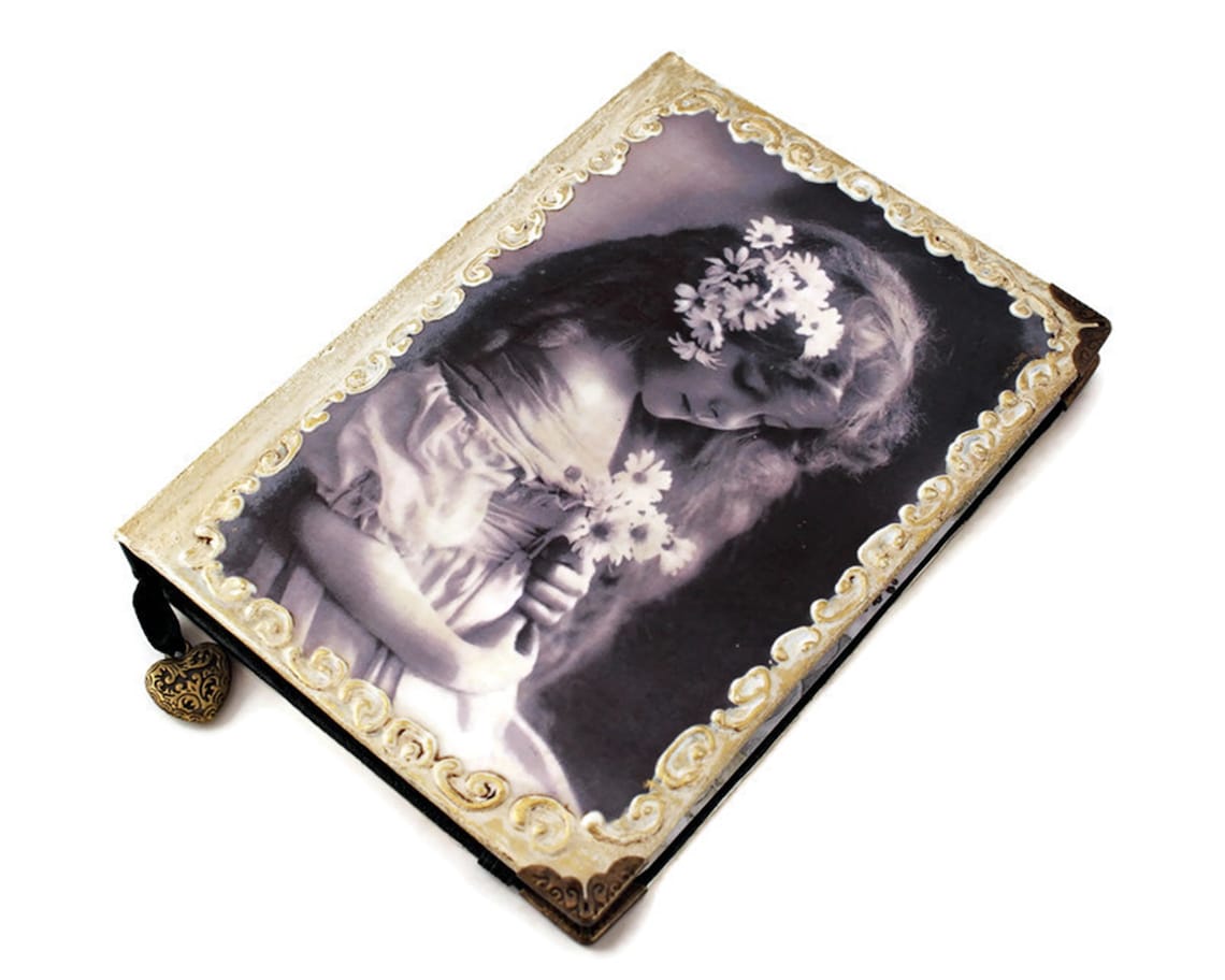 Cute little girl notebook with hard covers retro chic writing | Etsy