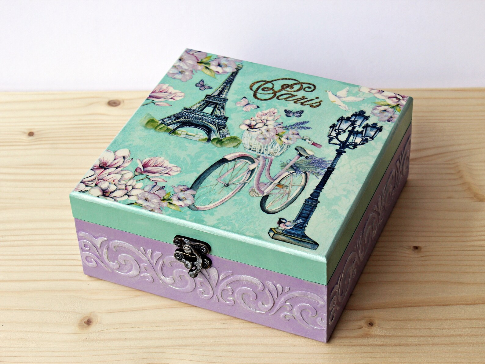 Paris Jewelry Box With the Eiffel Tower, Keepsake Box for Granddaughter ...