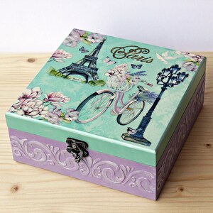 Paris Jewelry Box With the Eiffel Tower, Keepsake Box for Granddaughter ...