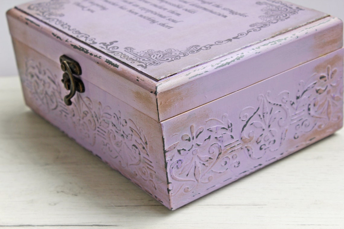 Purple Personalized Tea box favorite quote gift gift for | Etsy