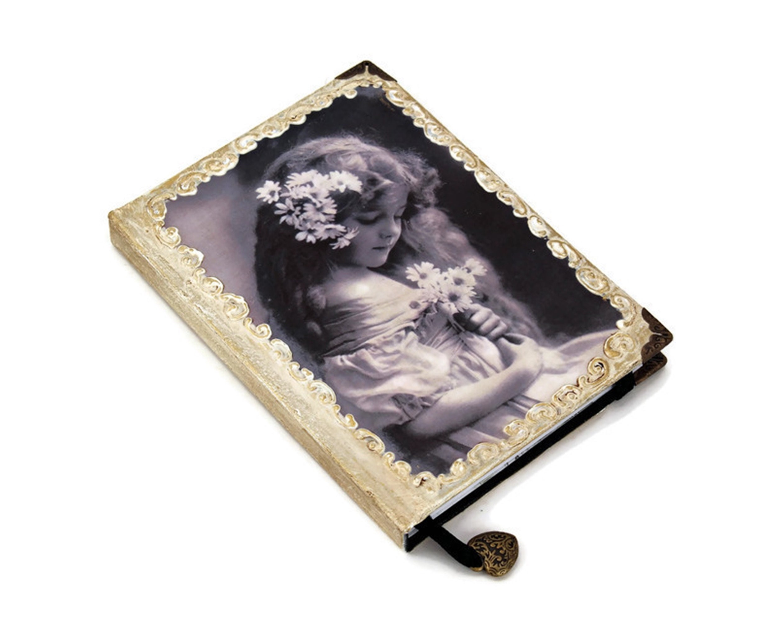 Cute little girl notebook with hard covers retro chic writing | Etsy