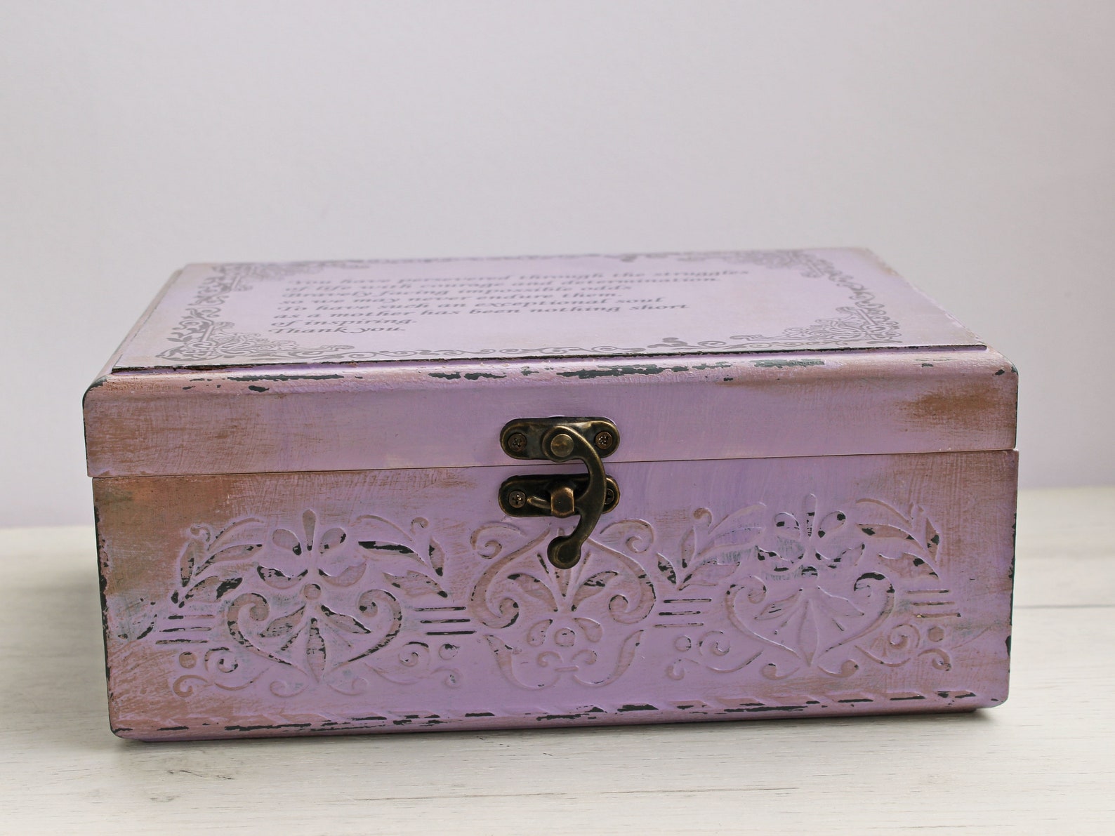 Purple Personalized Tea box favorite quote gift gift for | Etsy