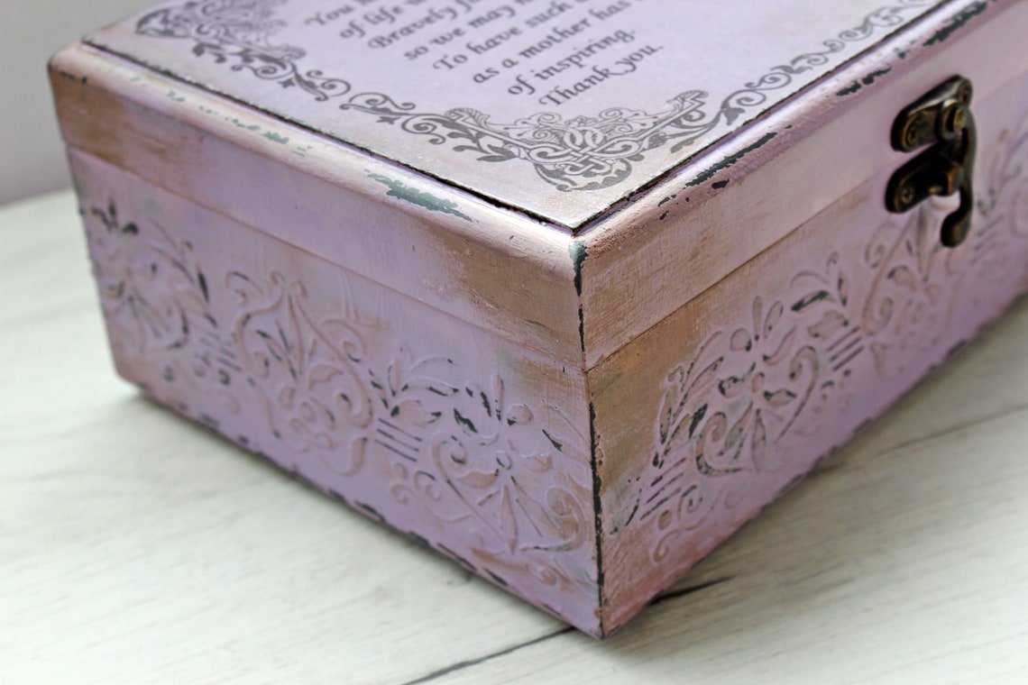 Purple Personalized Tea box favorite quote gift gift for | Etsy