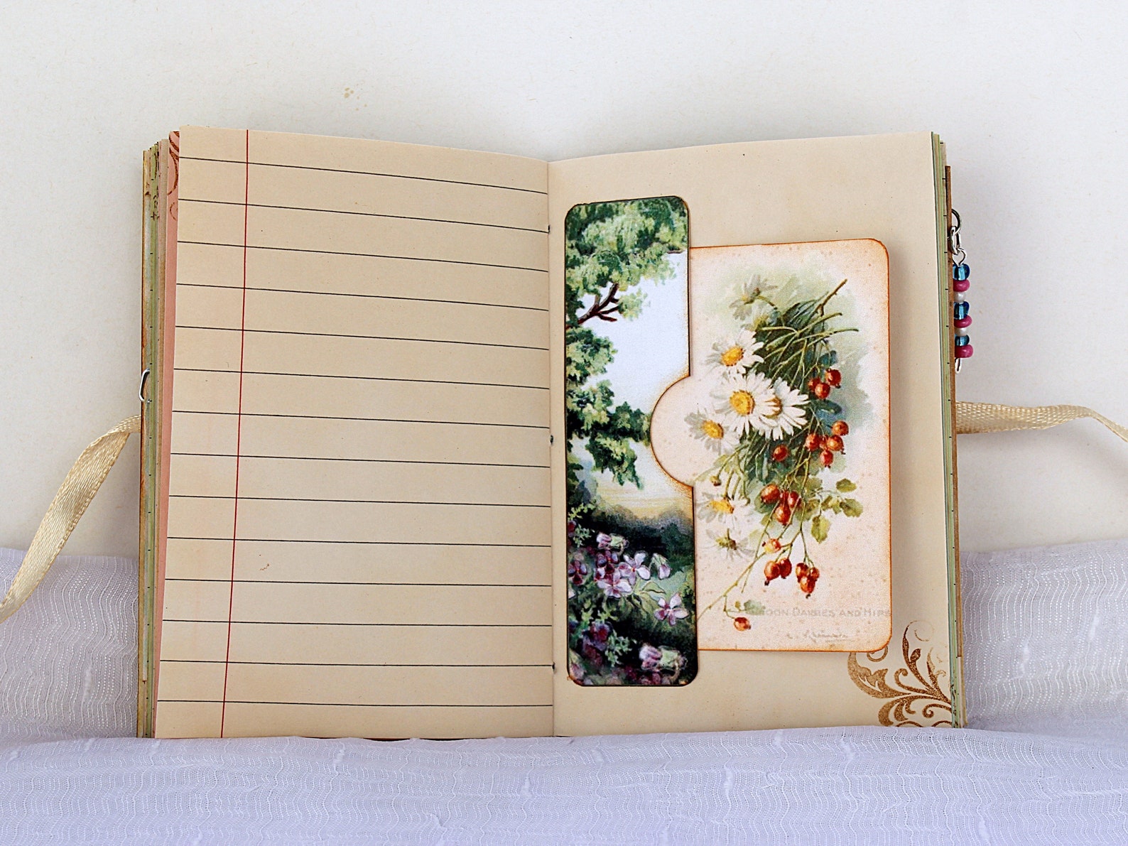 Small Handmade Retro Chic Junk Journal, Mini Shabby Travelers Notebook ...