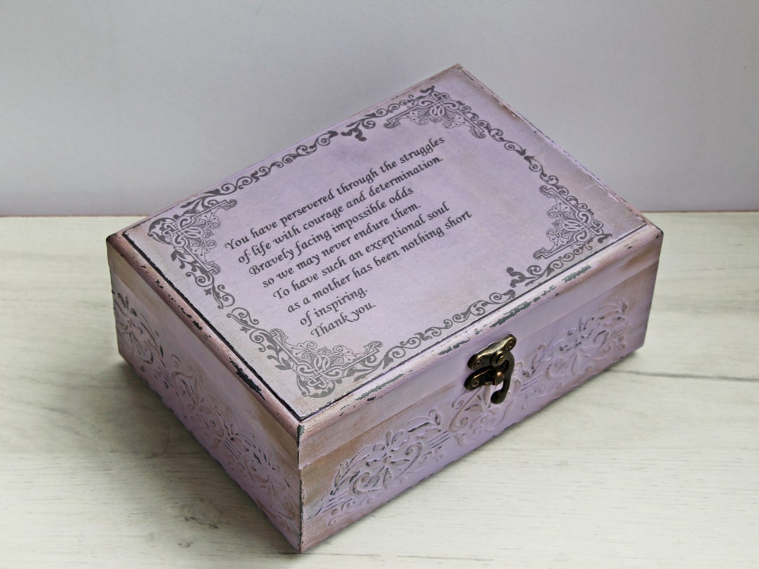 Purple Personalized Tea Box, Favorite Quote Gift, Gift for Teacher ...