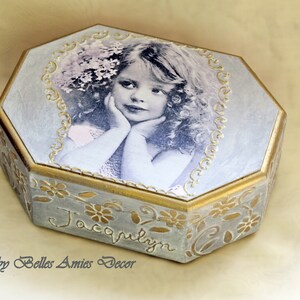 Personalized Jewelry Box, Black and White Little Girl Gift Box, Cute ...