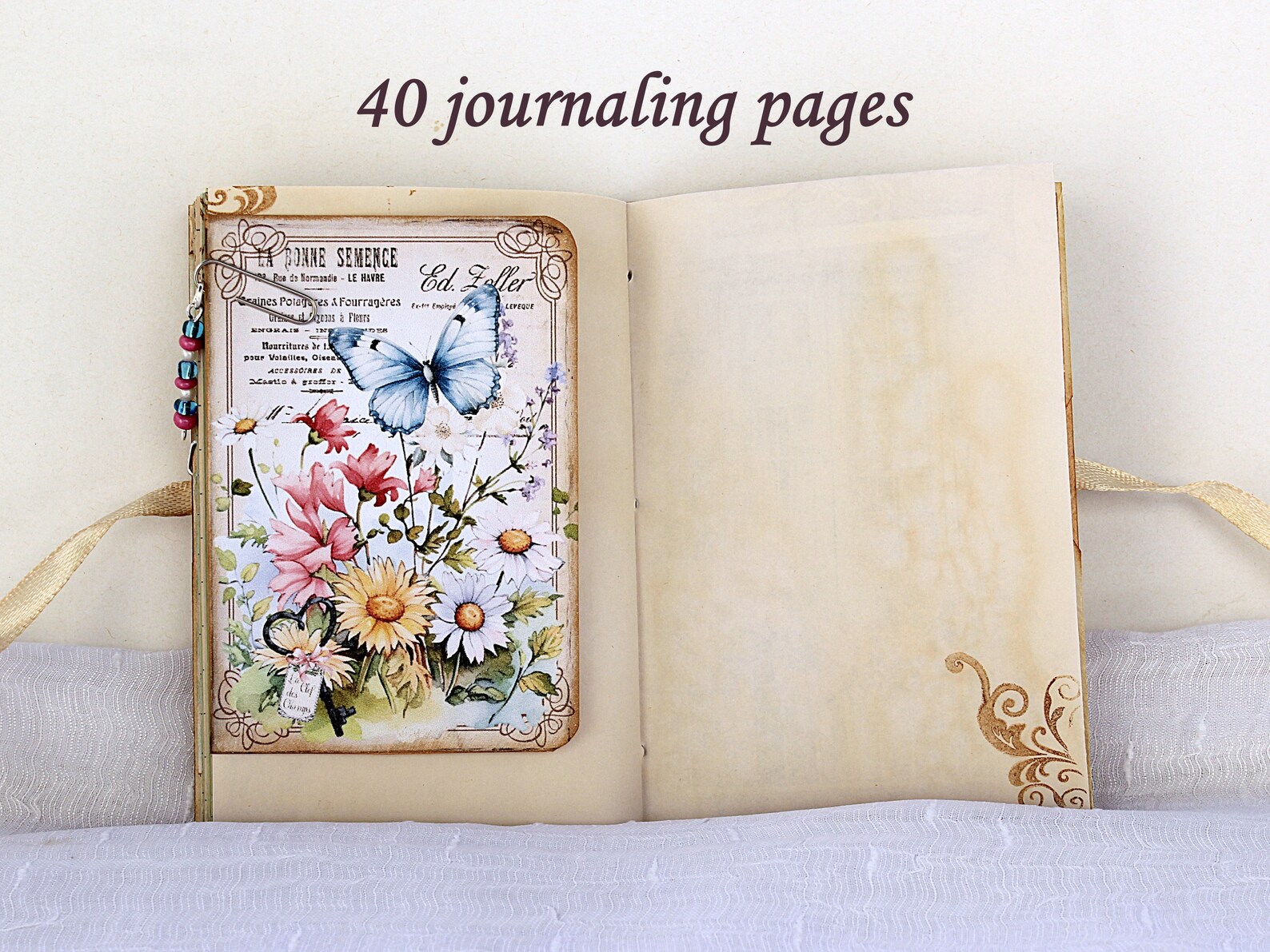 Small Handmade Retro Chic Junk Journal, Mini Shabby Travelers Notebook ...