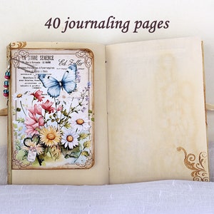 Small Handmade Retro Chic Junk Journal, Mini Shabby Travelers Notebook ...