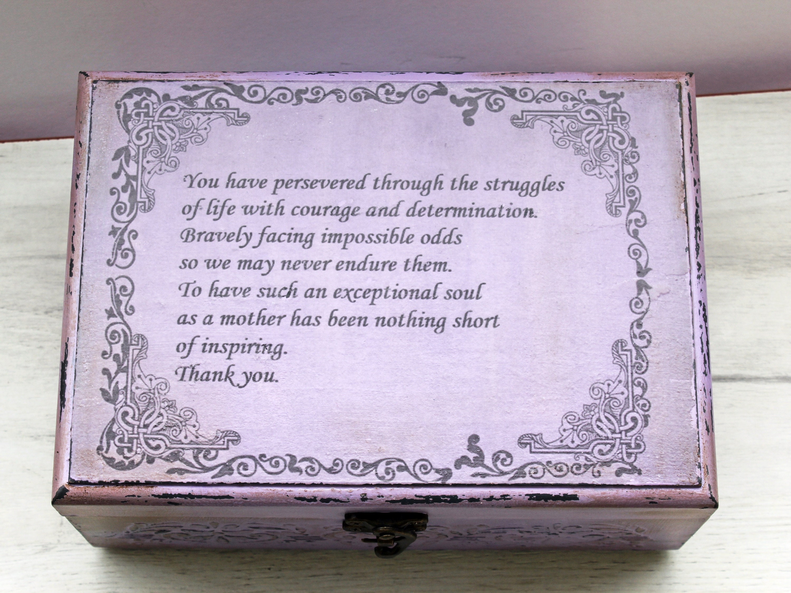 Purple Personalized Tea box favorite quote gift gift for | Etsy