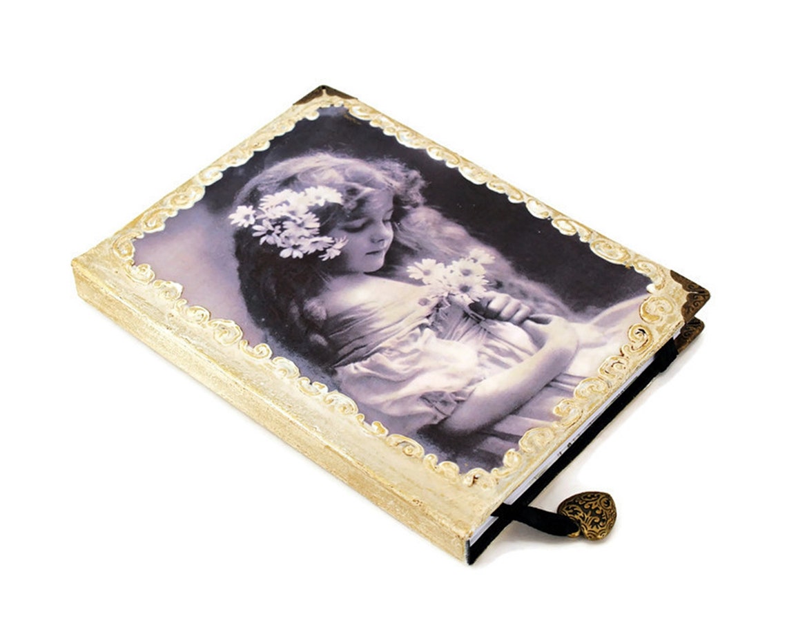 Cute little girl notebook with hard covers retro chic writing | Etsy