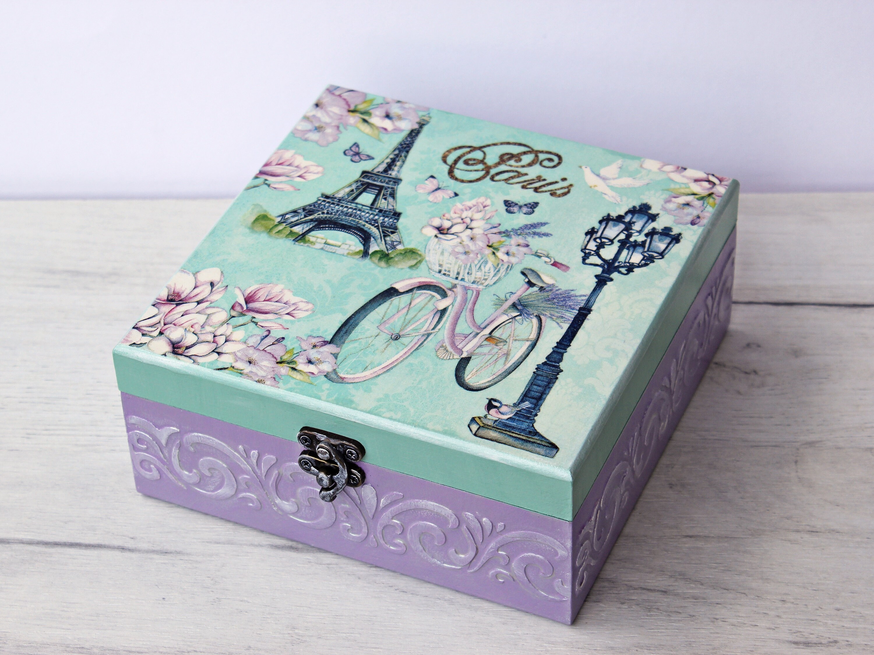 Paris Jewelry Box With the Eiffel Tower, Keepsake Box for Granddaughter ...