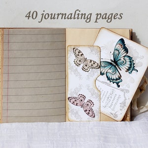 Small Handmade Retro Chic Junk Journal With Butterflies, Mini Shabby ...