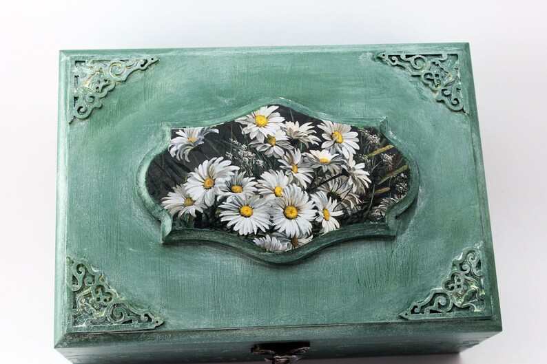 Daisy Tea Box Wooden Jewelry Box Elegant Gift for Woman - Etsy