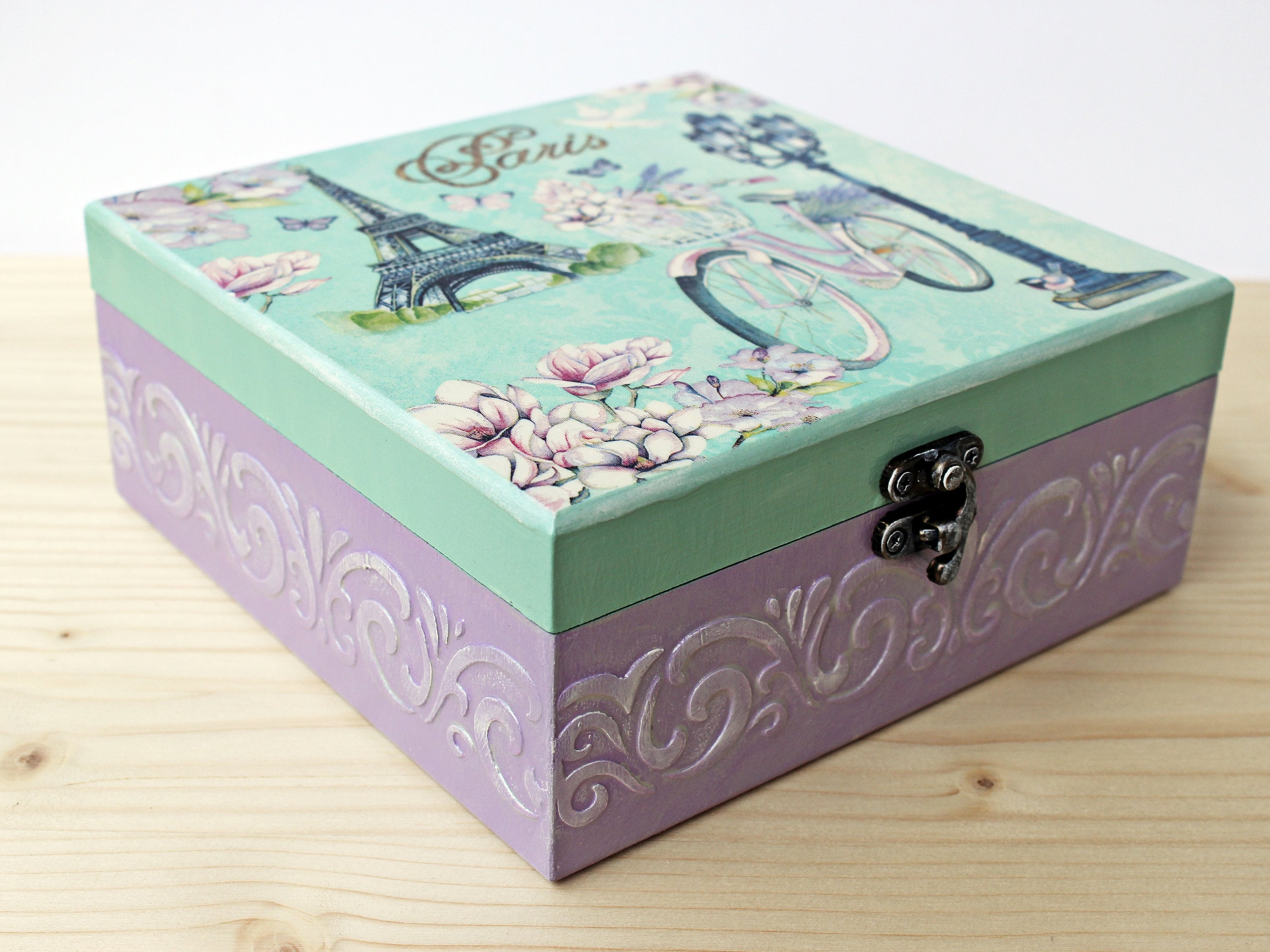 Paris Jewelry Box With the Eiffel Tower, Keepsake Box for Granddaughter ...