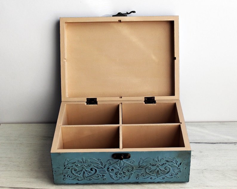 Blue Personalized Tea box favorite quote gift gift for | Etsy