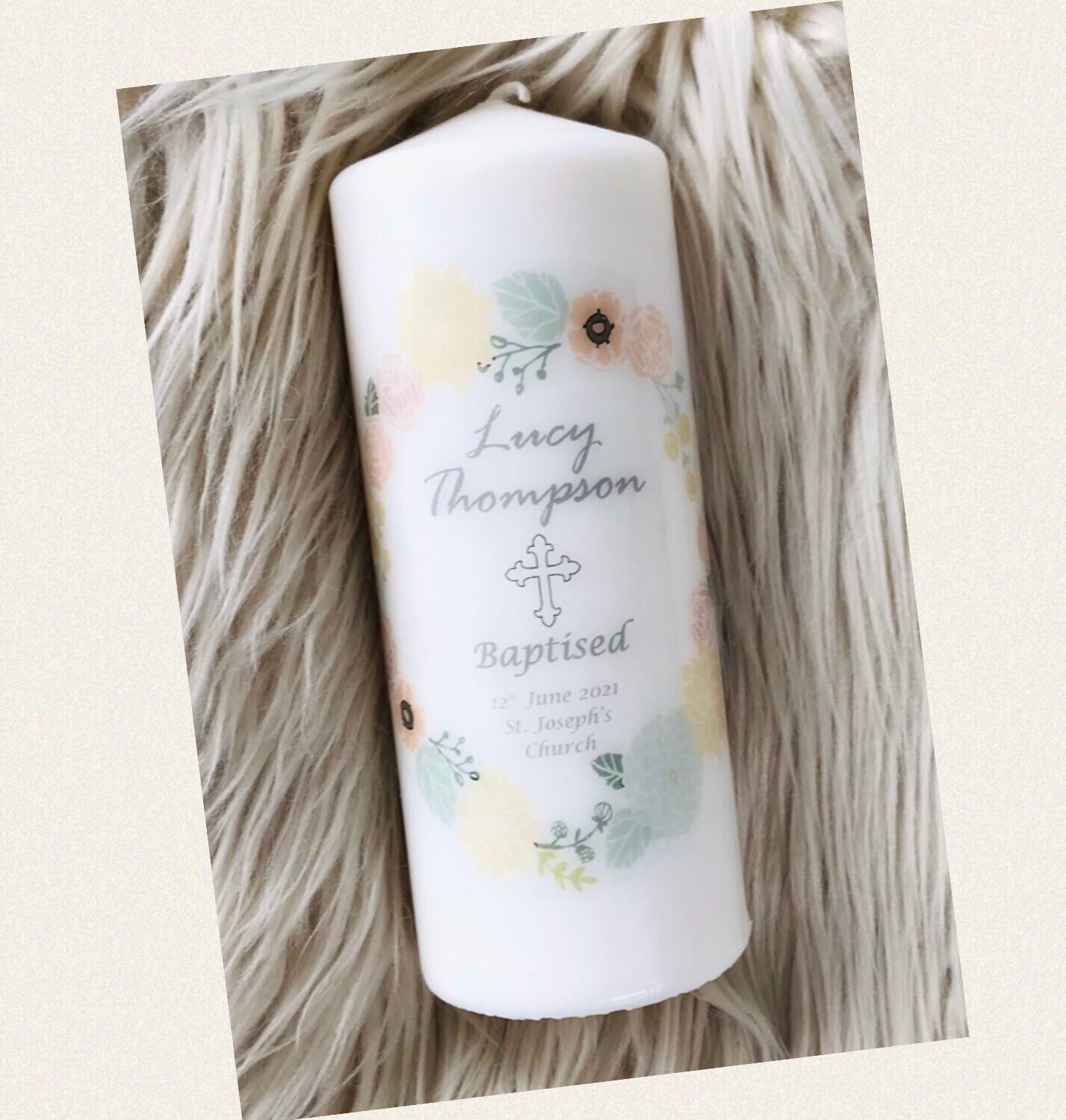Personalised Christening Candle Personalised Baptism Candle - Etsy UK
