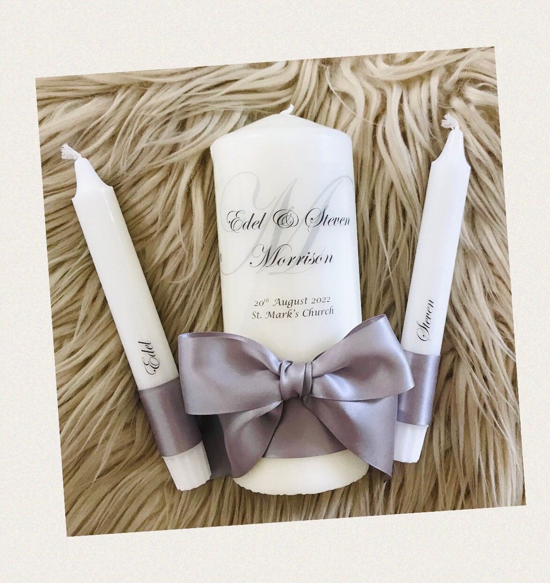 Wedding Candles, Unity Candles, Unity Candle Set, Personalised Wedding ...