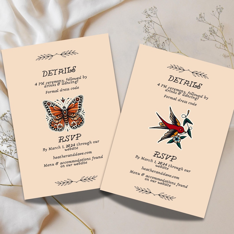 Jaguar American Traditional Tattoo Wedding Invite/rsvp/itinerary ...