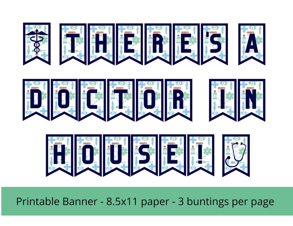 Medical School Graduation Printable Banner There's a | Etsy