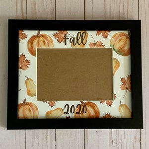 Fall Picture Frame for 5x7 Photo Fall Decor Fall Leaves & Pumpkins ...