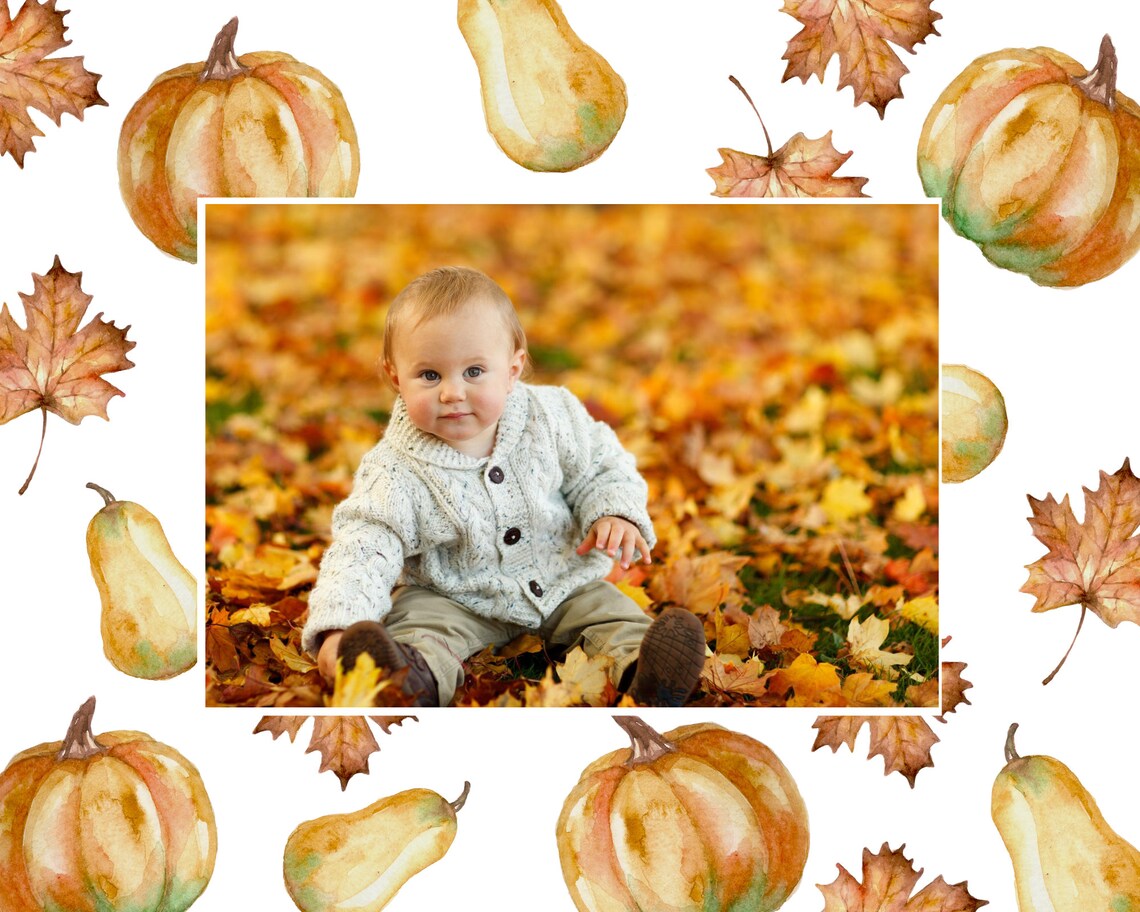 Fall Picture Frame for 5x7 photo Fall Decor Fall Leaves & | Etsy