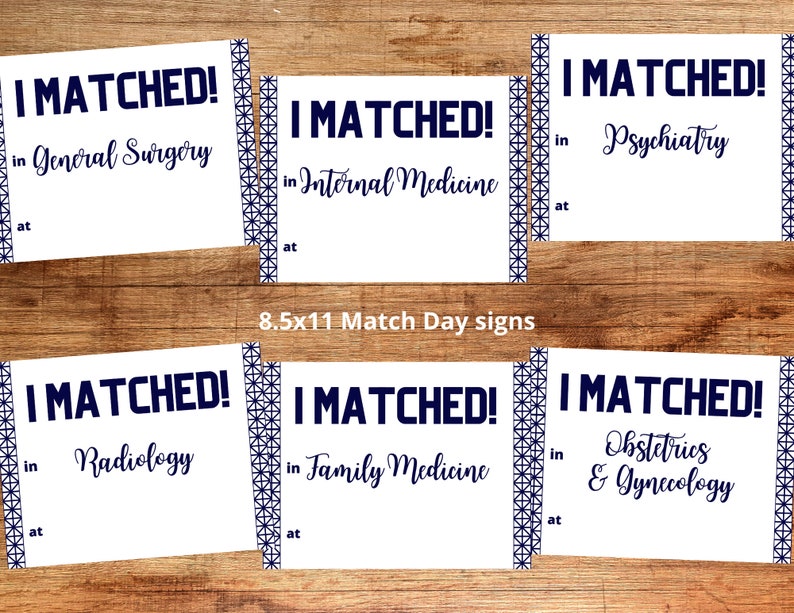 Residency Match Day Signs 8.5x11 Printable Signs Virtual | Etsy