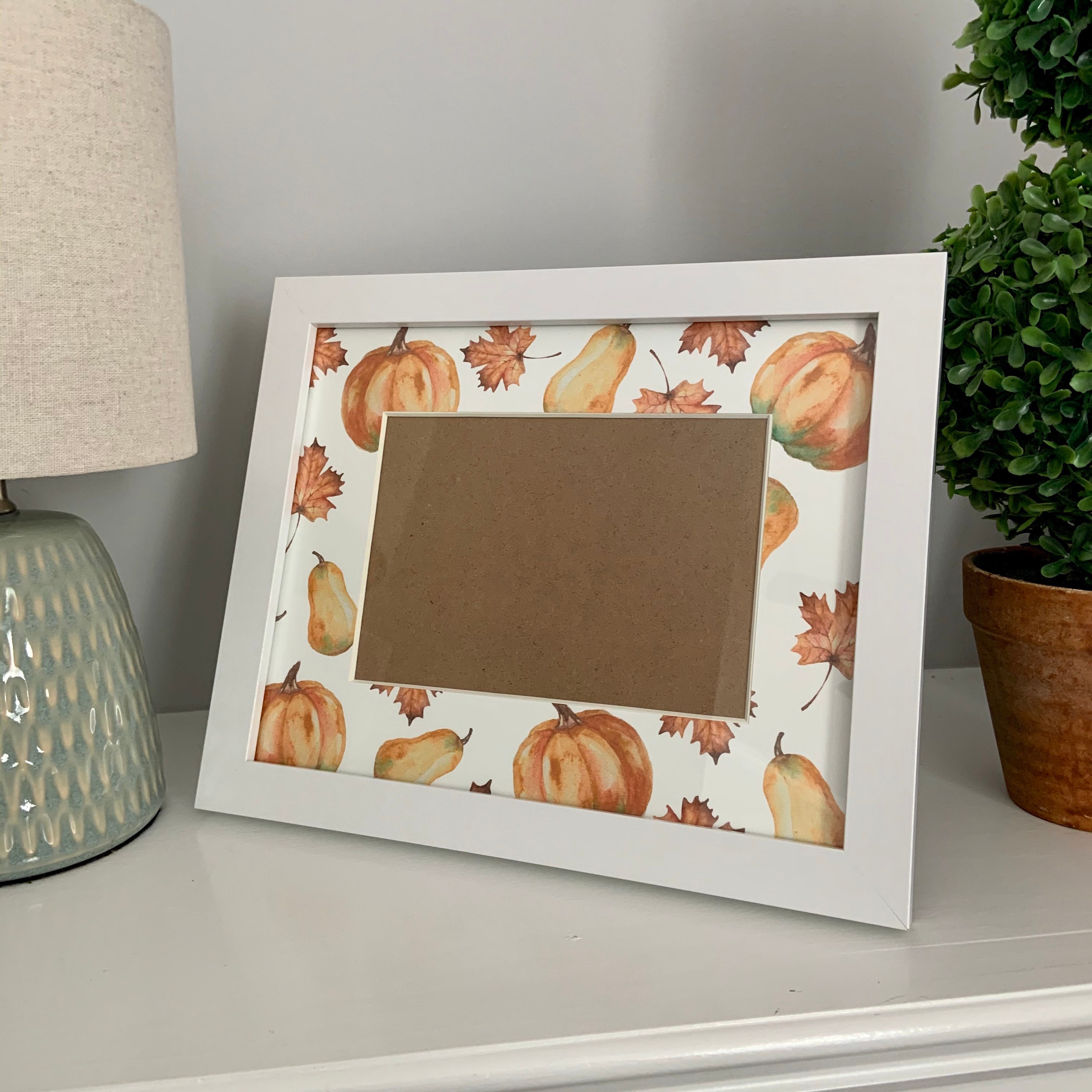 Fall Picture Frame for 5x7 Photo | Fall Decor | Fall Leaves & Pumpkins ...