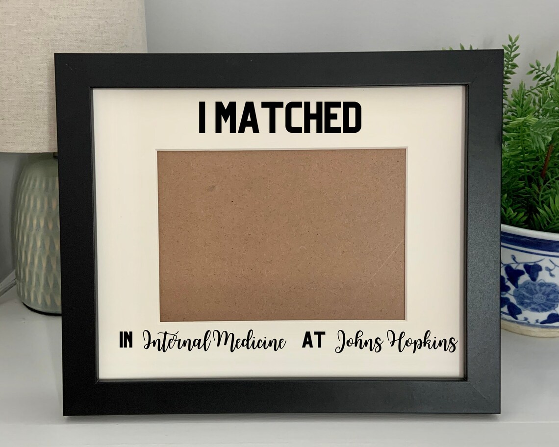 Match Day Picture Frame Gift Physician Picture Frame - Etsy