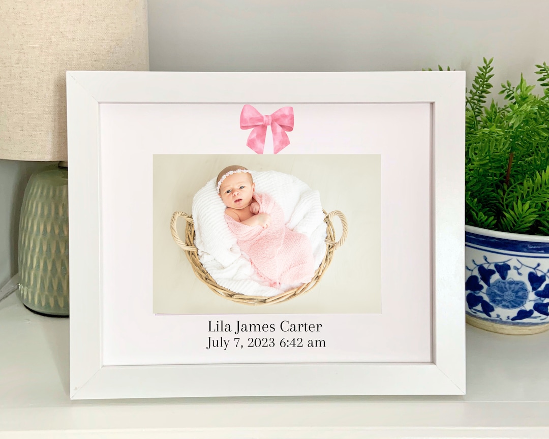 Personalized Baby Girl Picture Frame – Newborn Birth Stats Gift, Baby ...