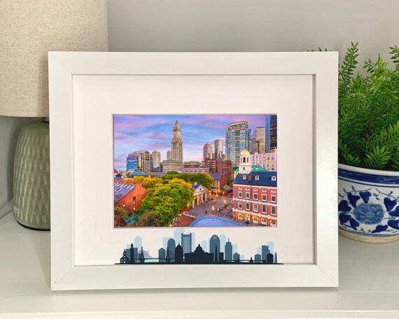 Boston Picture Frame Boston Skyline Personalized Picture | Etsy
