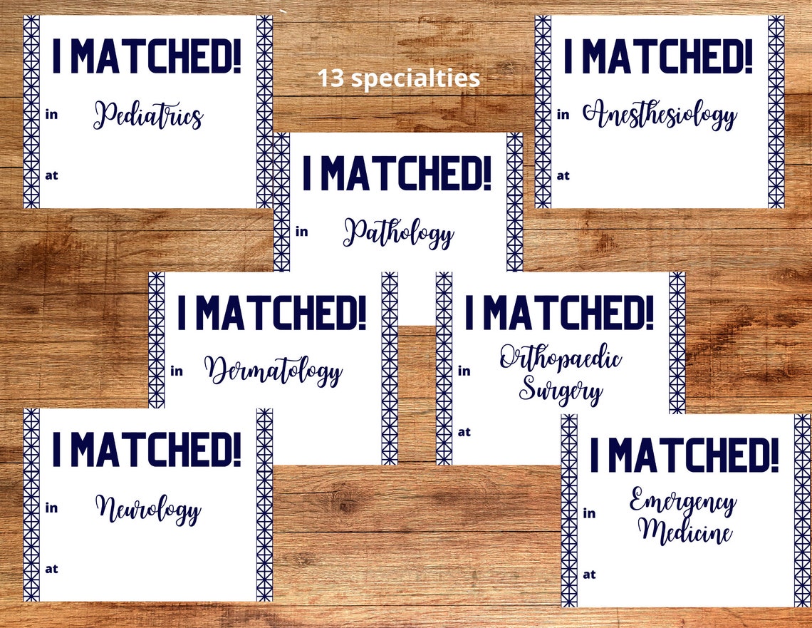 Residency Match Day Signs 8.5x11 Printable Signs Virtual | Etsy