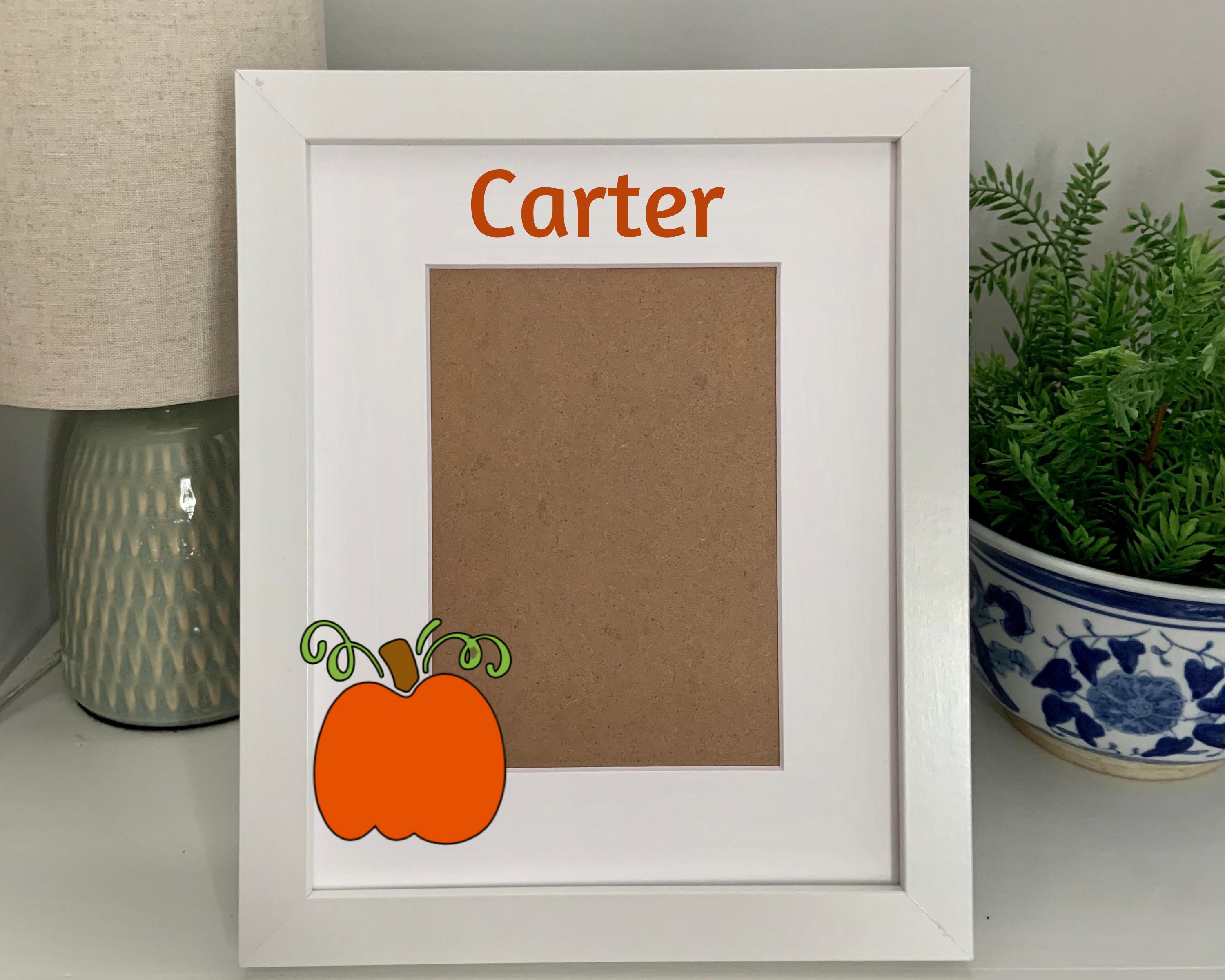 Our Pumpkin Picture Frame for 5x7 photo Fall Decor | Etsy