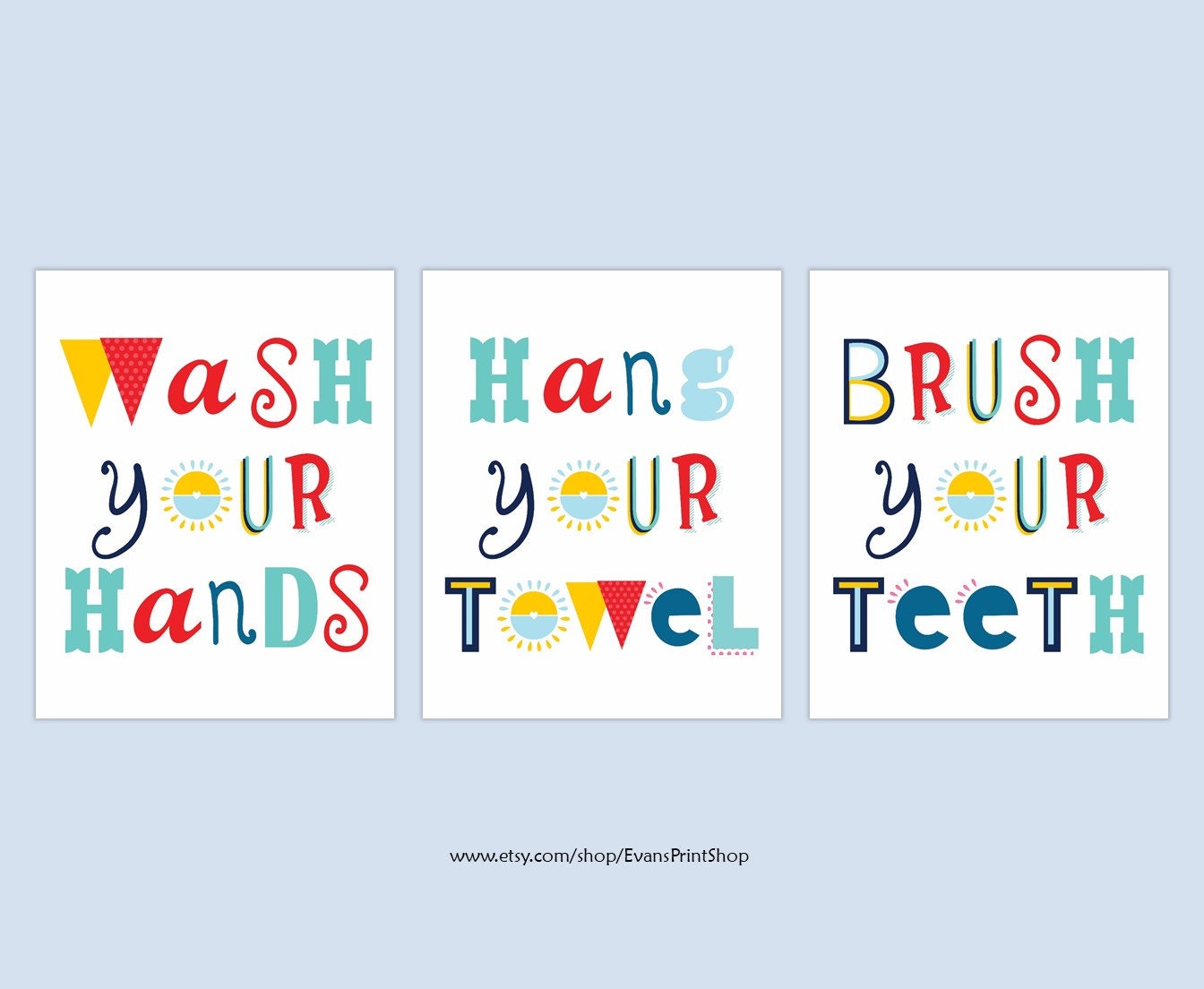 Kids Alphabet Bathroom Decor - Etsy