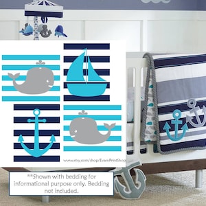 CANVAS Whale Nursery Decor High Seas Nautical Nursery Ocean Theme ...