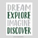 Explore Art Print Dream Explore Imagine Discover Sign Wall Decor for ...