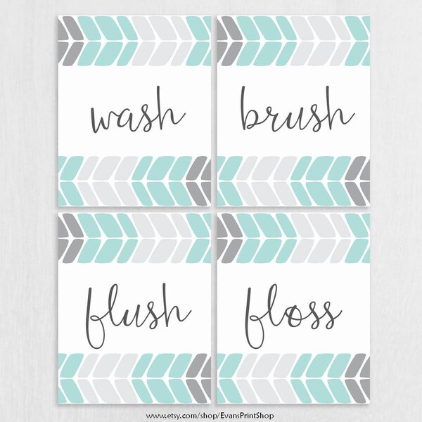 Chevron Bathroom - Etsy