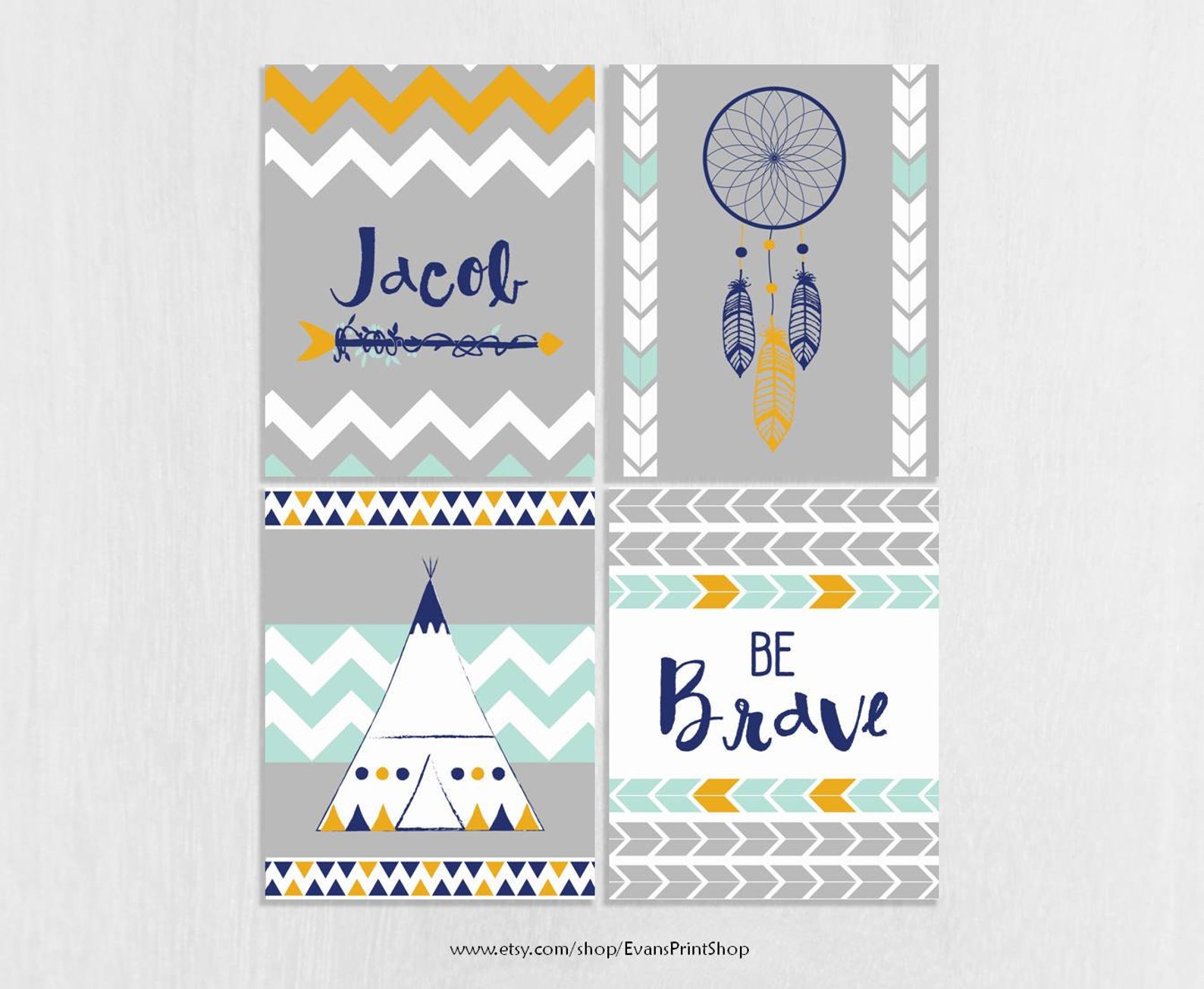 CANVAS Tribal Nursery Wall Decor Set of 4 Tribal Wall Art - Etsy