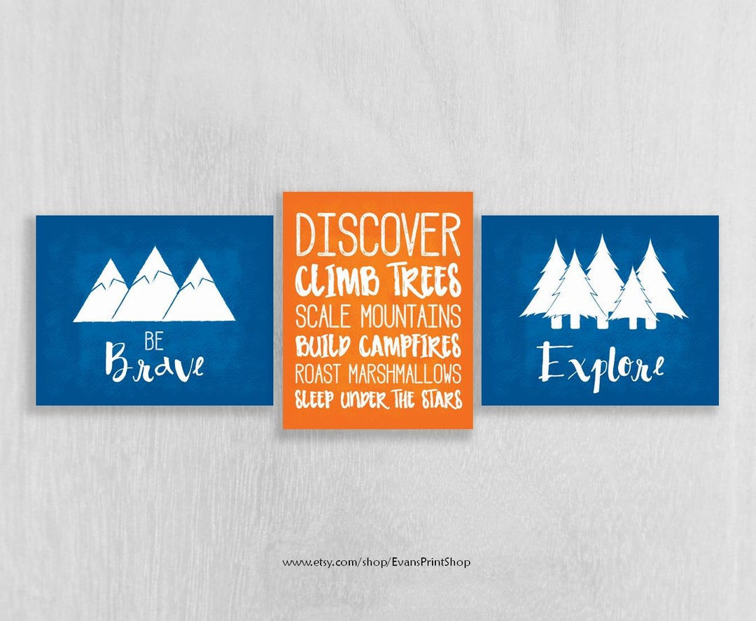 CANVAS Woodland Nursery Art Camping Nursery Adventure Nursery Be Brave ...