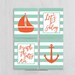 Nautical Art Set of 4 Prints Nautical Wall Art Nautical - Etsy