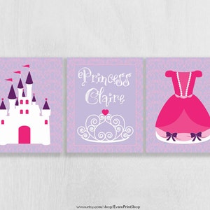 CANVAS Princess Nursery Decor Pink and Purple Nursery Wall | Etsy