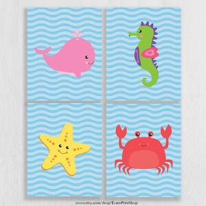 CANVAS Under the Sea Bathroom Decor Ocean Theme Bathroom Boy Playroom ...
