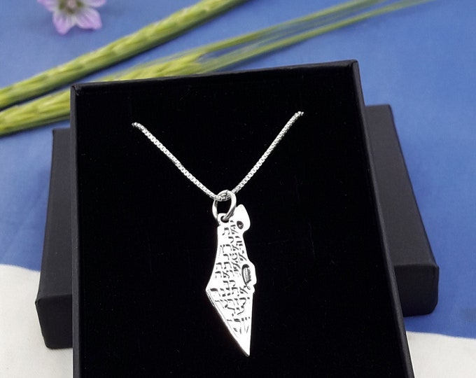 Map of Israel Necklace, Inspirational Necklace, Judaica Jewelry, Jewish ...