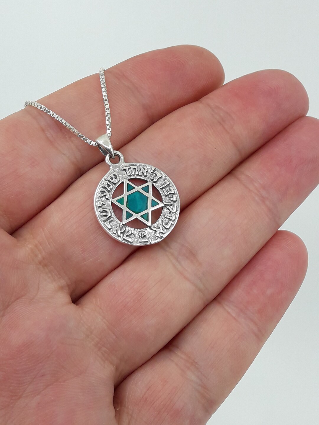 Shema Israel Circle Necklace, 925 Shema Israel Necklace, Jewish Jewelry ...