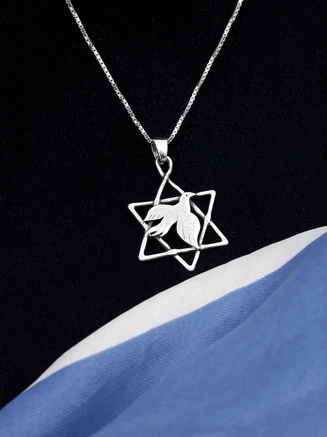 Star of David Necklace, Dove Necklace Jewish Star Necklace, Woman's ...