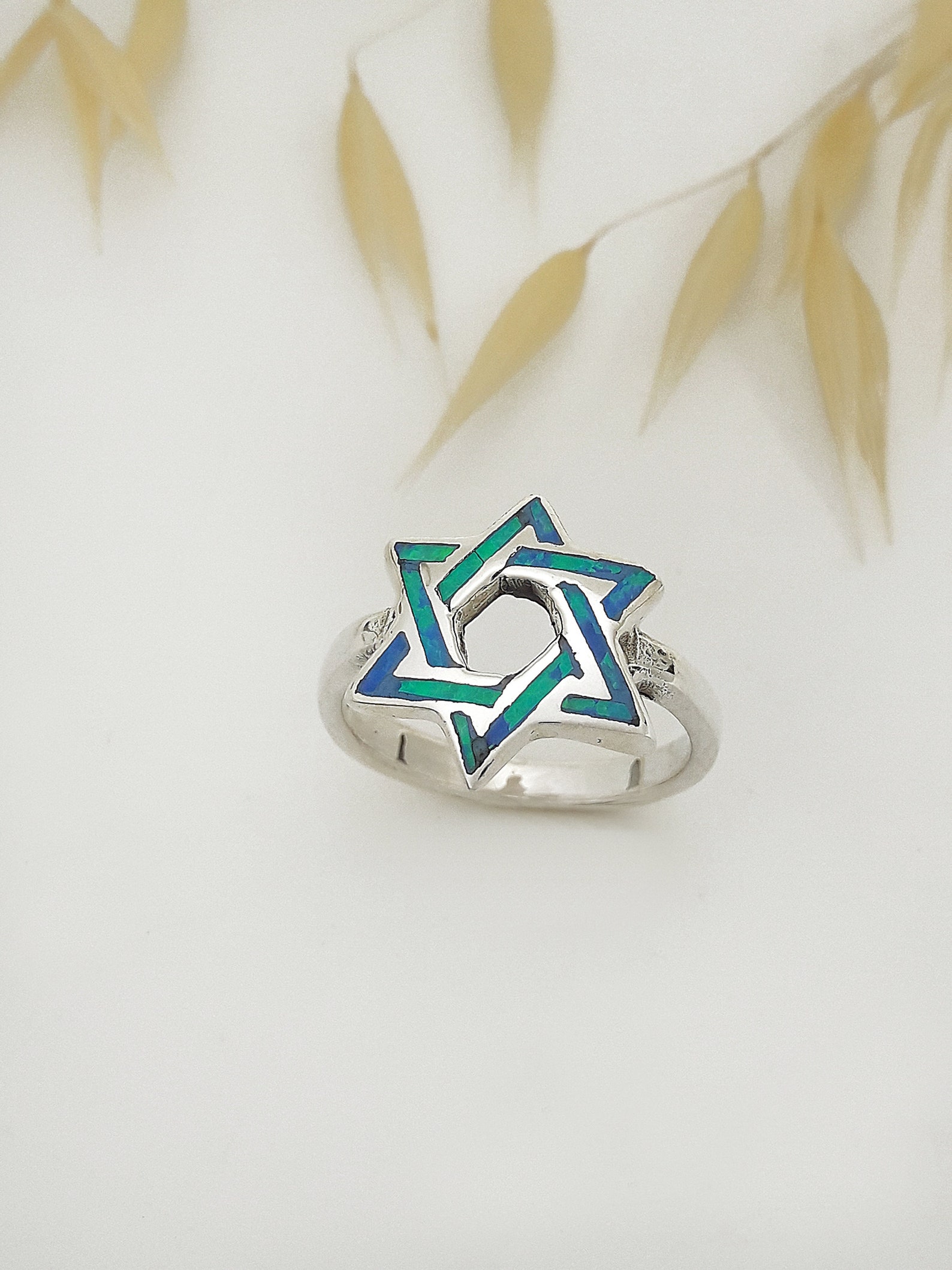 Jewish Star of David Opal Ring 925 Silver Ring Jewish Woman | Etsy