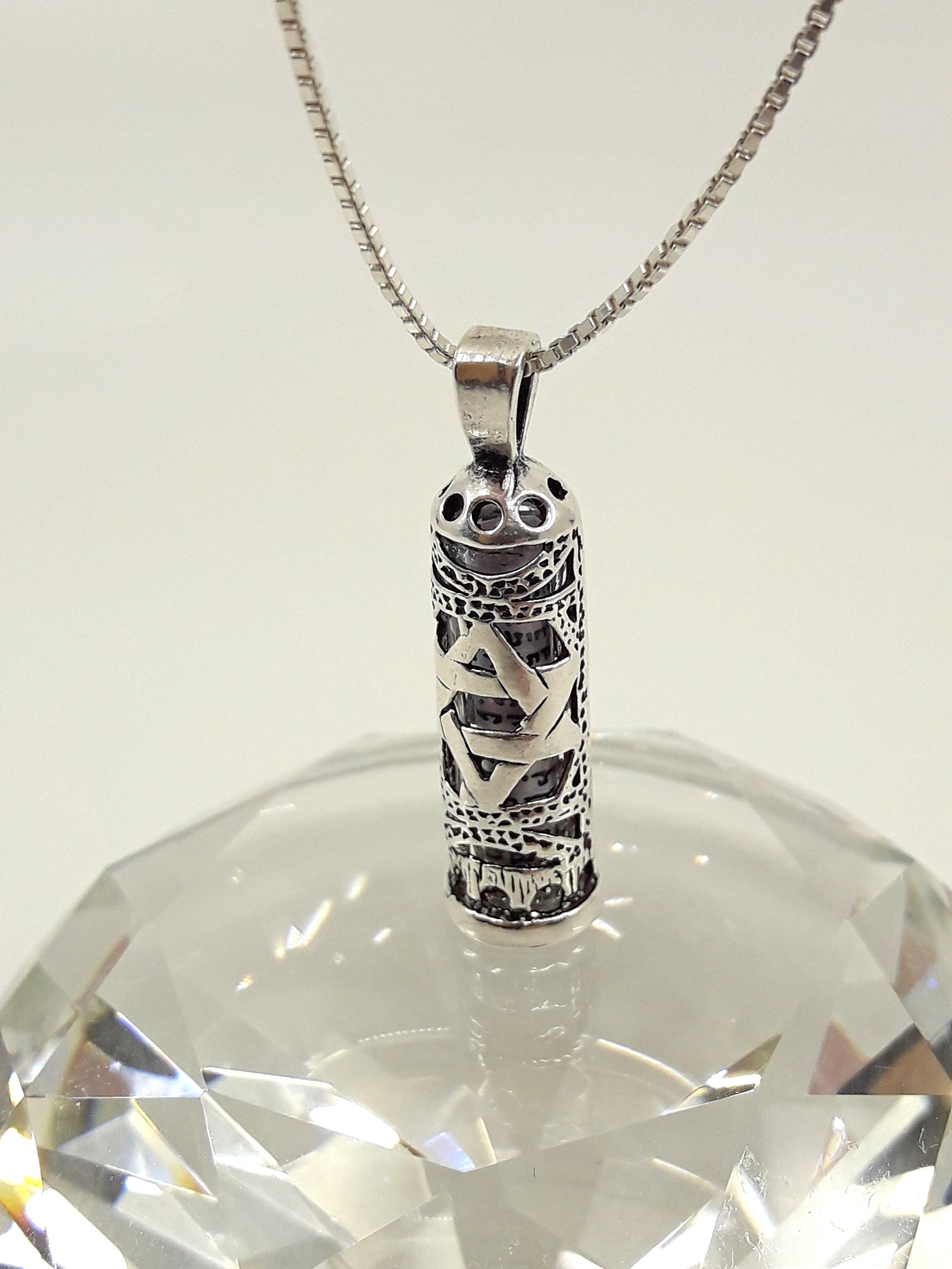 Mezuzah Necklace With Shema Israel Scroll - Etsy