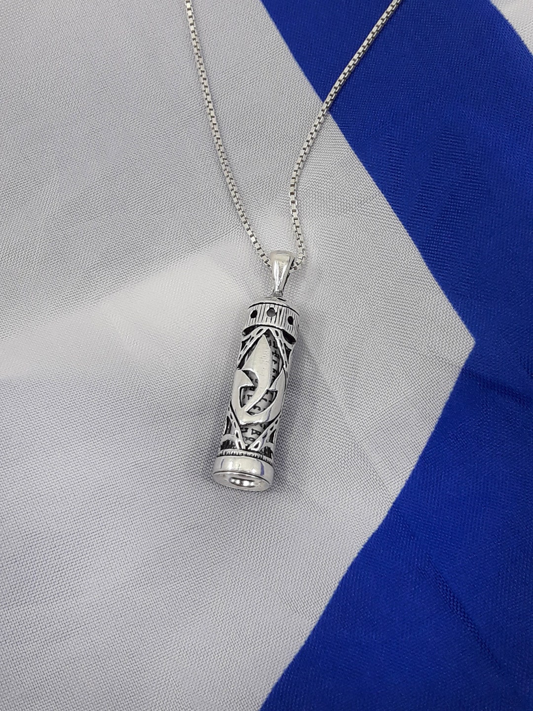 Mezuzah Necklace With Shema Israel Scroll - Etsy