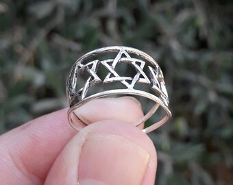 Star of David, Hebrew Ring, Sterling Silver, Jewish Star, Judaica ...