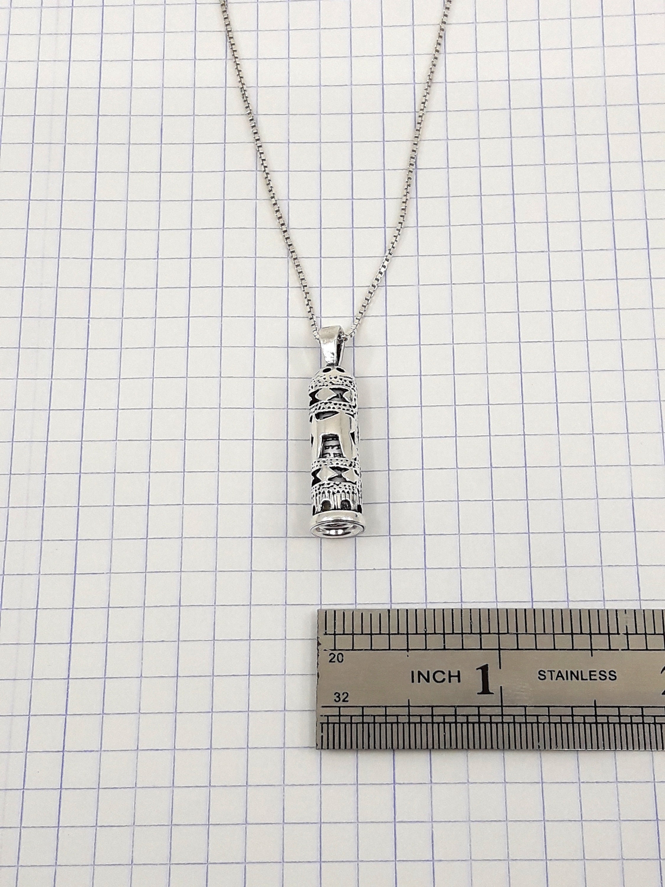 Mezuzah Necklace With Shema Israel Scroll - Etsy