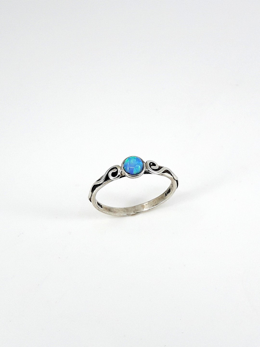 Blue Opal Silver Ring, Opal Boho Ring, Opal Ring for Woman, Gift for ...